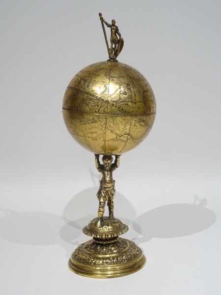 Celestial sphere gilt copper engraved from Renaissance period